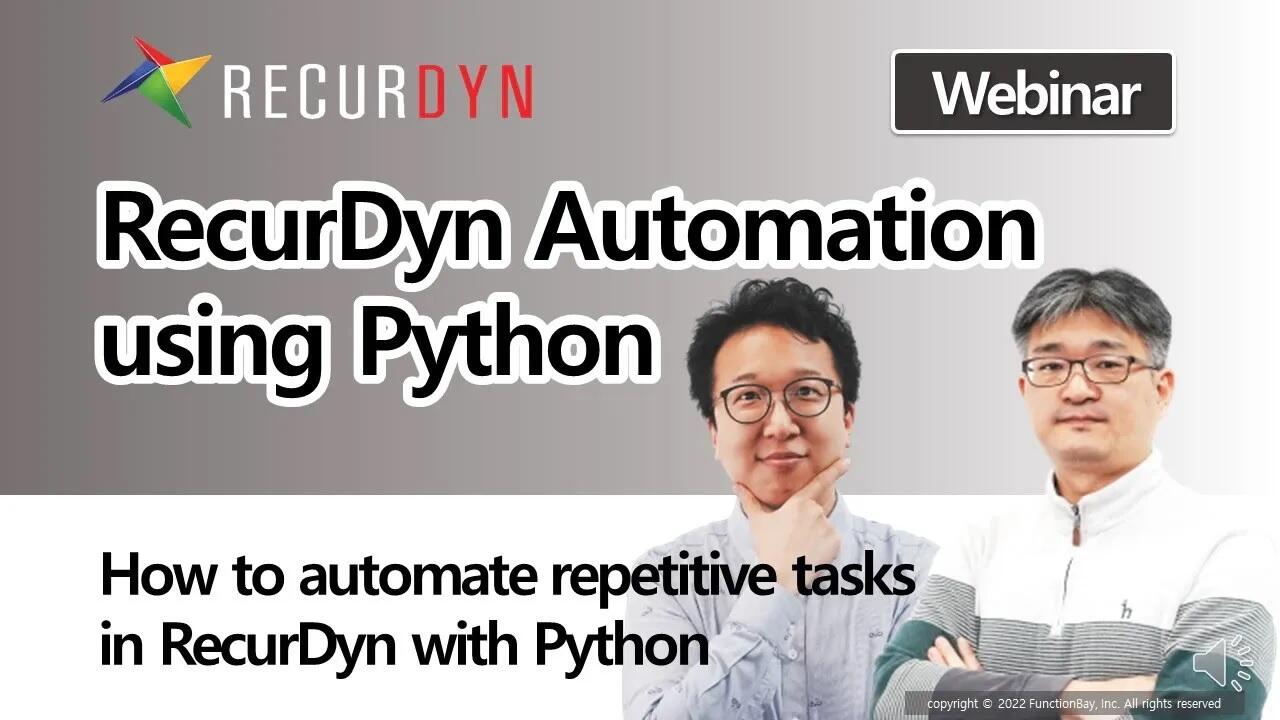 RecurDyn | Automation using Python | Example files